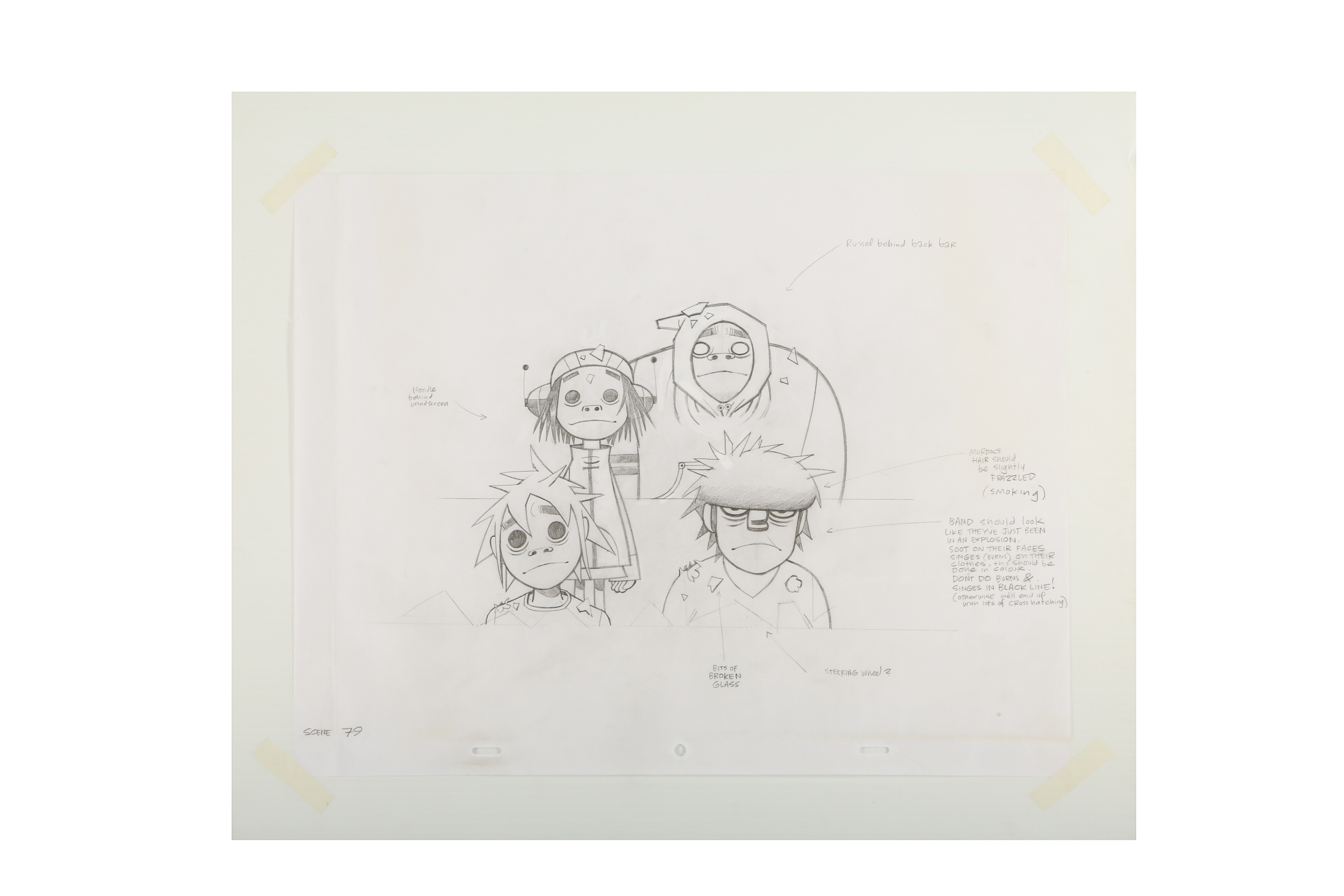 Jamie Hewlett | Original drawing for Gorillaz, scene 79 (2001) | MutualArt