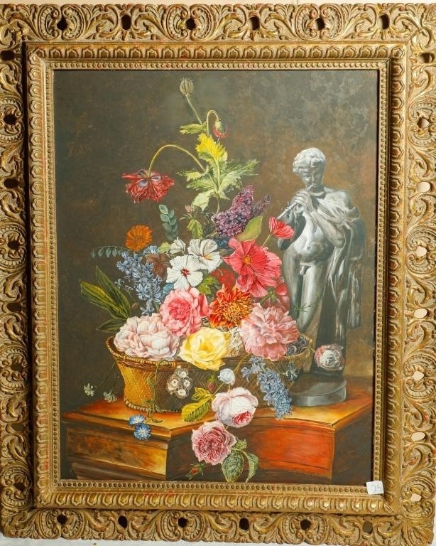 Ron Zdriluk | Floral still life with Greek statue | MutualArt