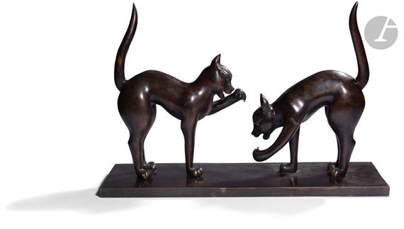 Erté | The Fighting Cats | MutualArt