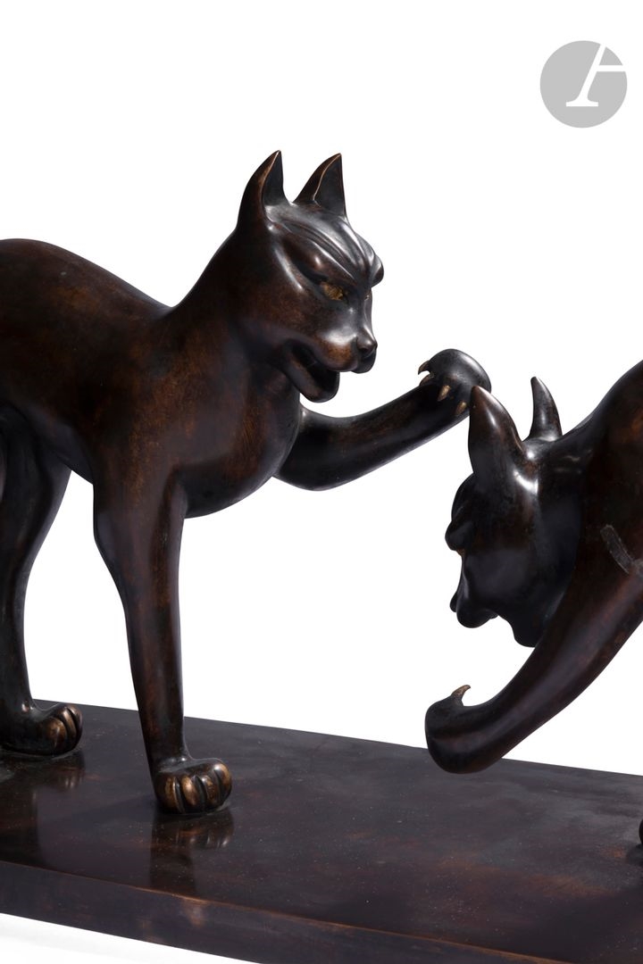 Erté | The Fighting Cats | MutualArt