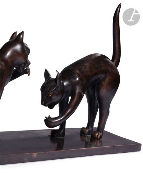 Erté | The Fighting Cats | MutualArt