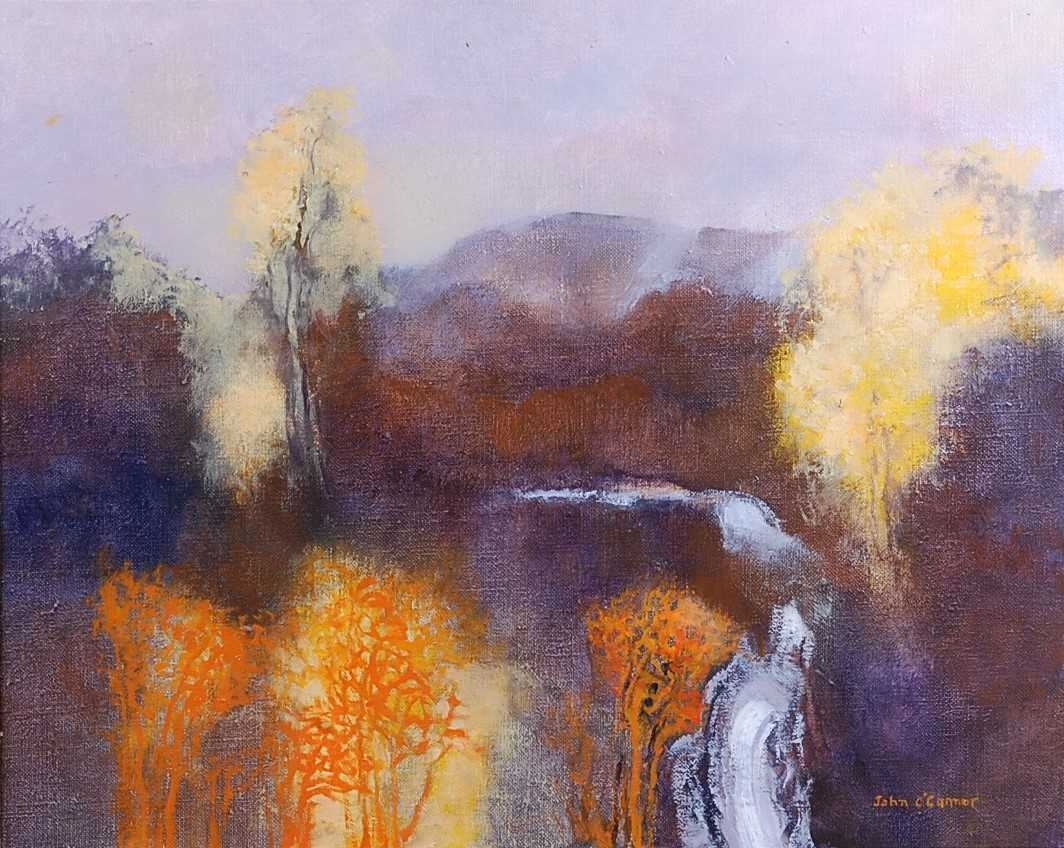 John Scorror O'Connor | Heron lake in evening | MutualArt