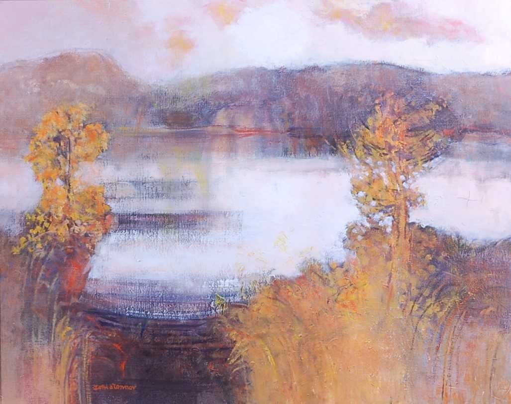 John Scorror O'Connor | Heron lake in evening | MutualArt