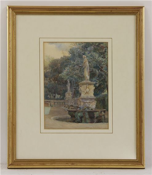 George Samuel Elgood | Fountains in the Borghese Gardens | MutualArt