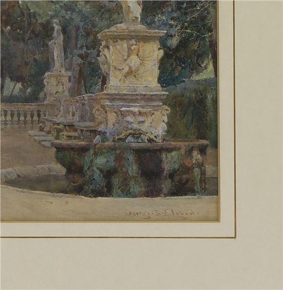 George Samuel Elgood | Fountains in the Borghese Gardens | MutualArt