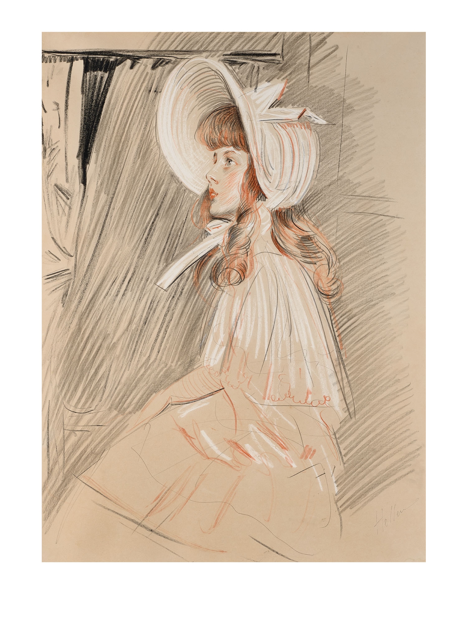 Paul César Helleu | Paulette endormie sur les genoux de sa mère | MutualArt