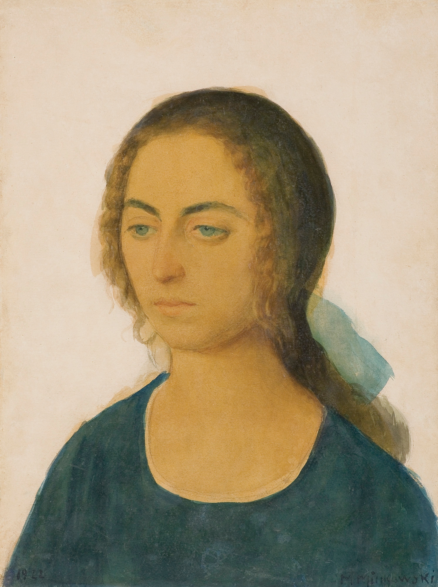 Maurice Minkowski | PORTRET DZIEWCZYNY (1922) | MutualArt