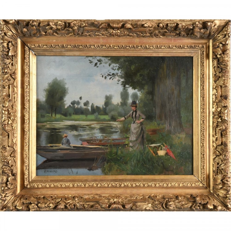 Émile Louis Foubert | Path by the water | MutualArt