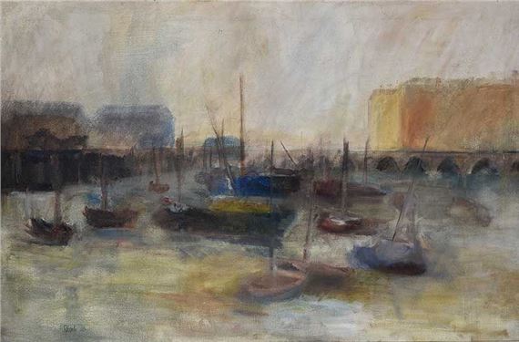 Robert Bottom | BOATS AT BELFAST DOCKS | MutualArt