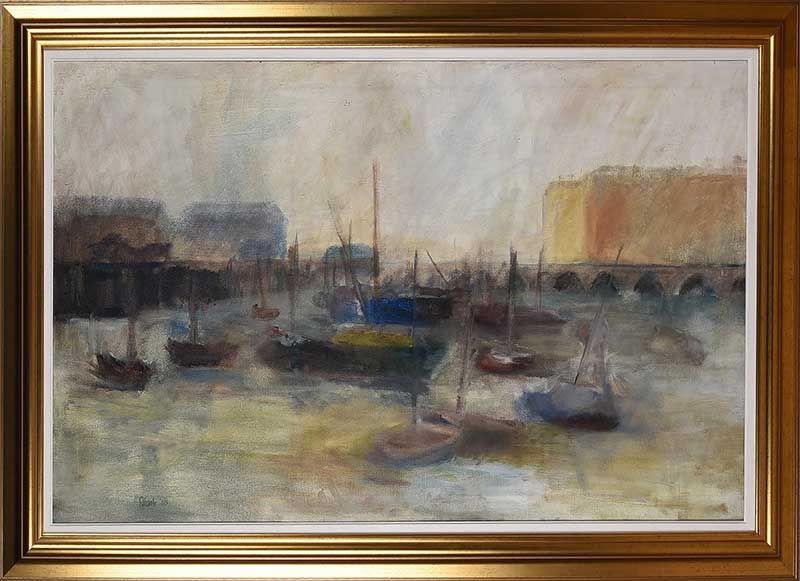 Robert Bottom | BOATS AT BELFAST DOCKS | MutualArt