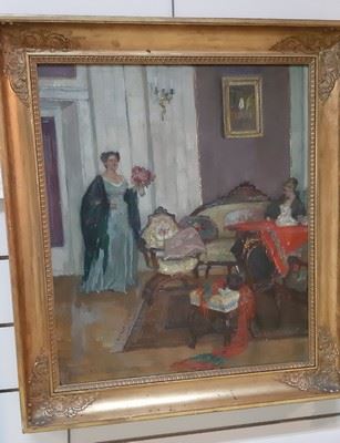 Ferdinand Dorsch | interior with red ceiling (1917) | MutualArt