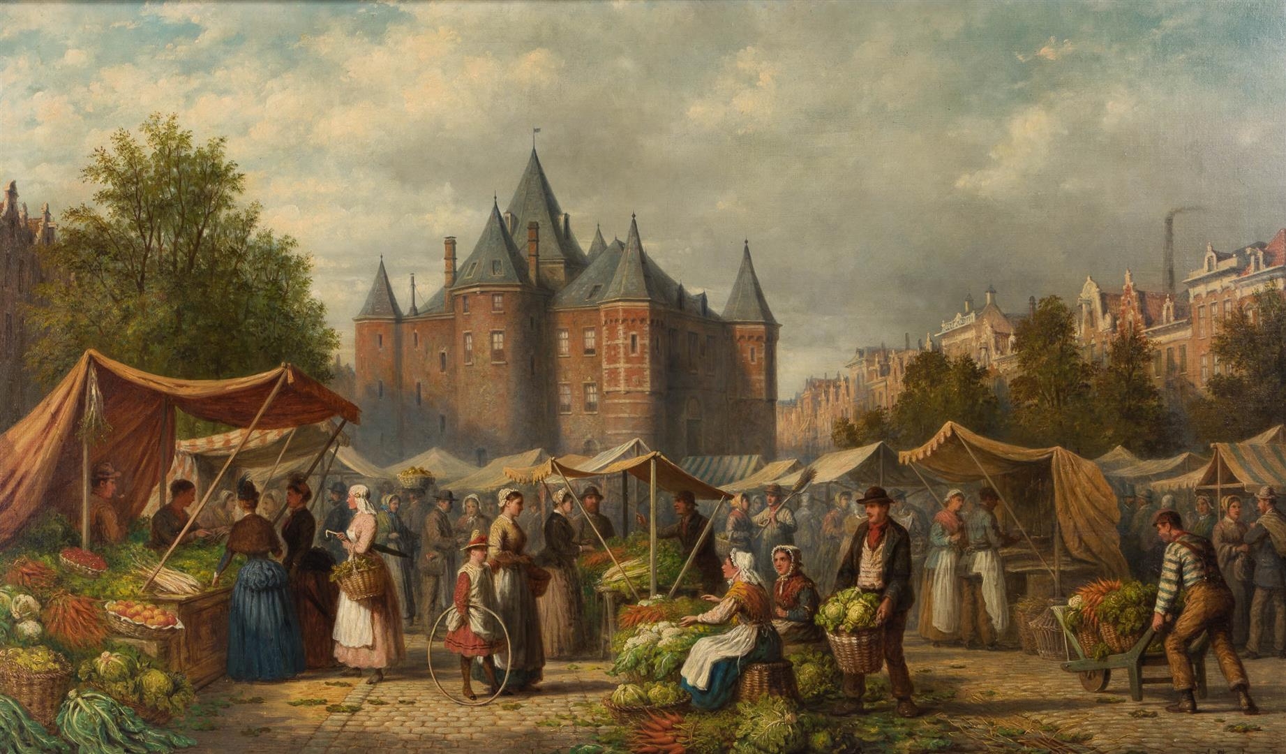Andrew Sheerboom | Groentemarkt bij de Waag op de Nieuwmarkt te ...