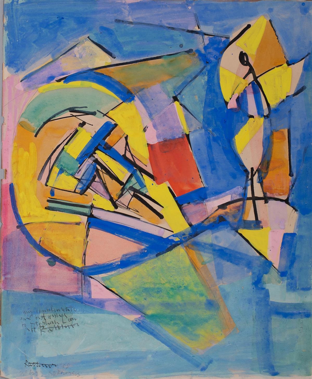 Abraham Rattner | STUDY FOR MOSAIC ON ST. FRANCIS (1955) | MutualArt