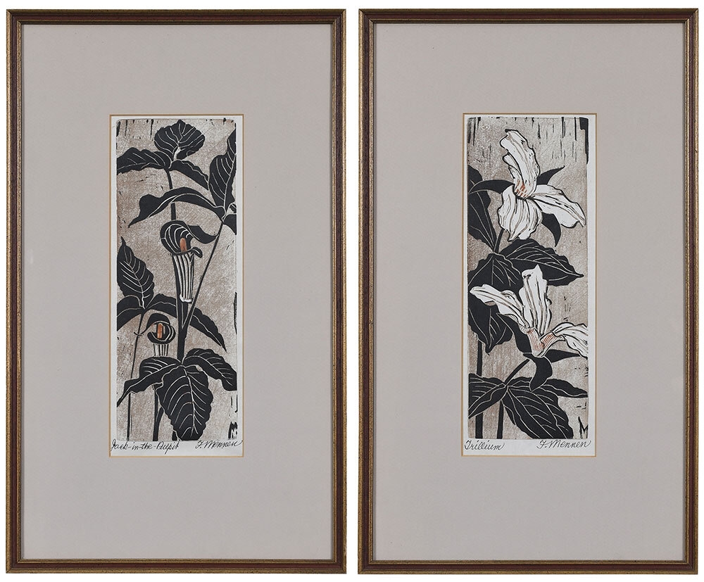 Fannie Mennen | Two prints: Jack in the Pulpit and Trillium | MutualArt