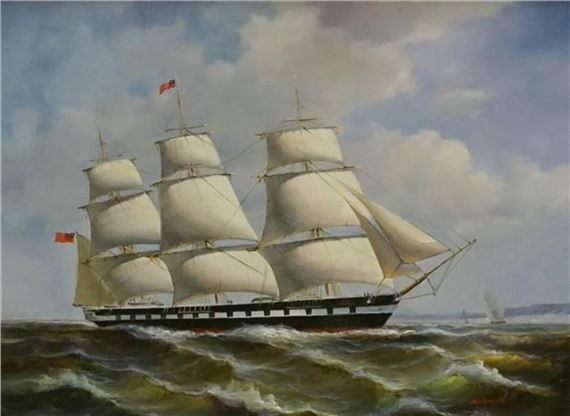 Jean Laurent | Three-Masted Ship | MutualArt