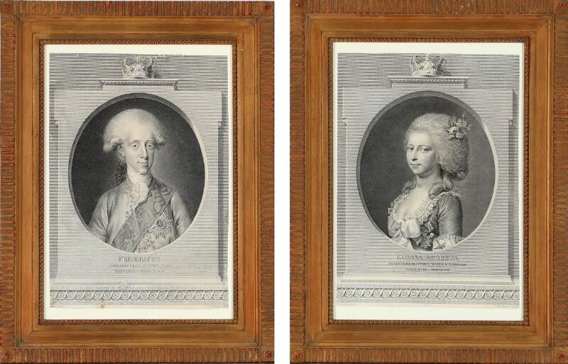 Johan Frederik‏ Clemens | A pair of portraits of Louise Augusta and ...