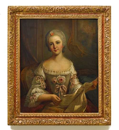 Jean-Marc Nattier | Portrait of a lady with a sheet of music | MutualArt