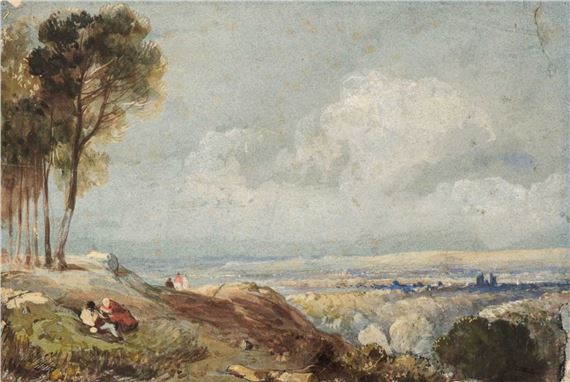 Joseph Mallord William Turner | Panoramic river landscape with figures ...