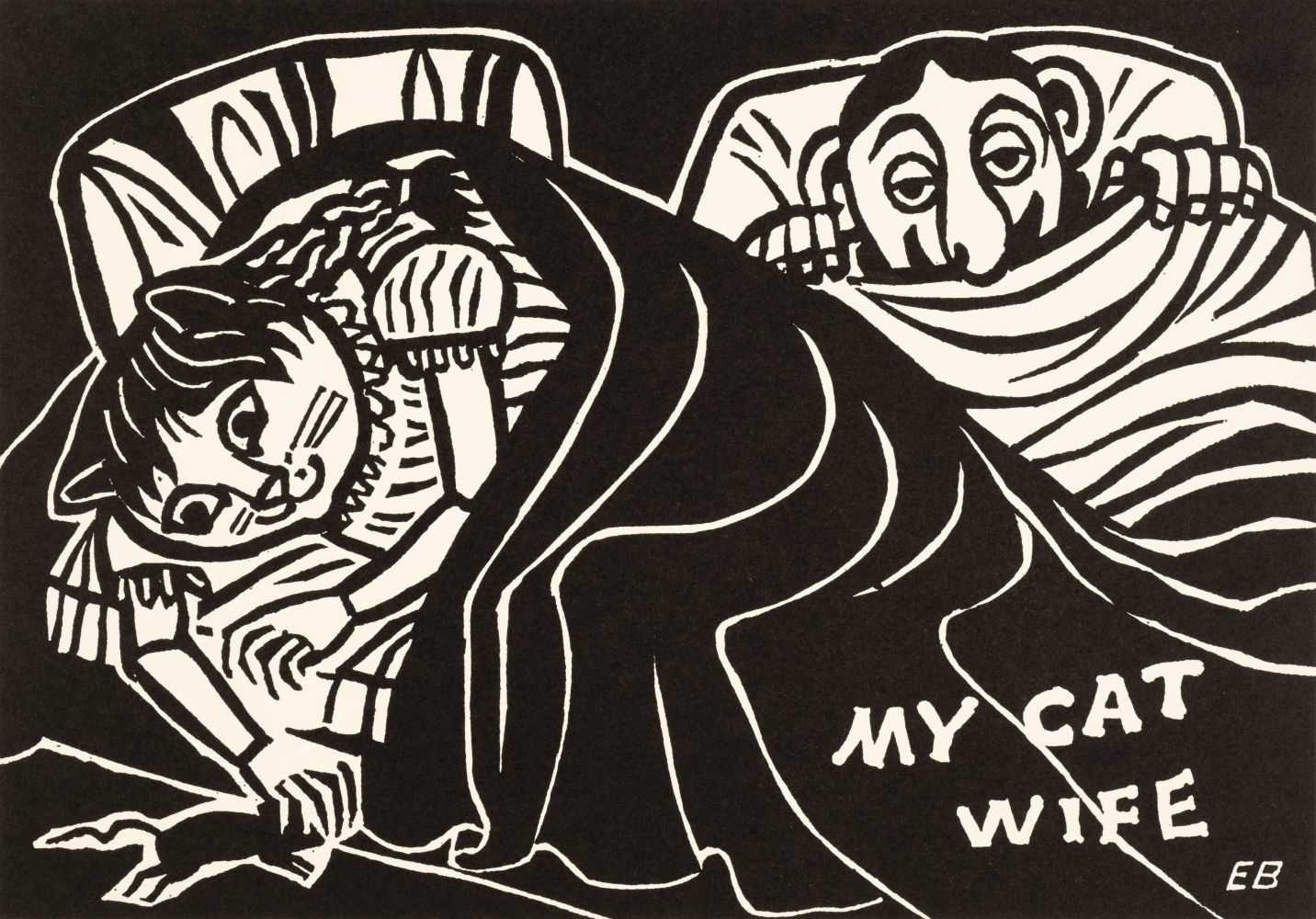 Edward Bawden | My Cat Wife or A Midnight Snack (Circa 1983) | MutualArt