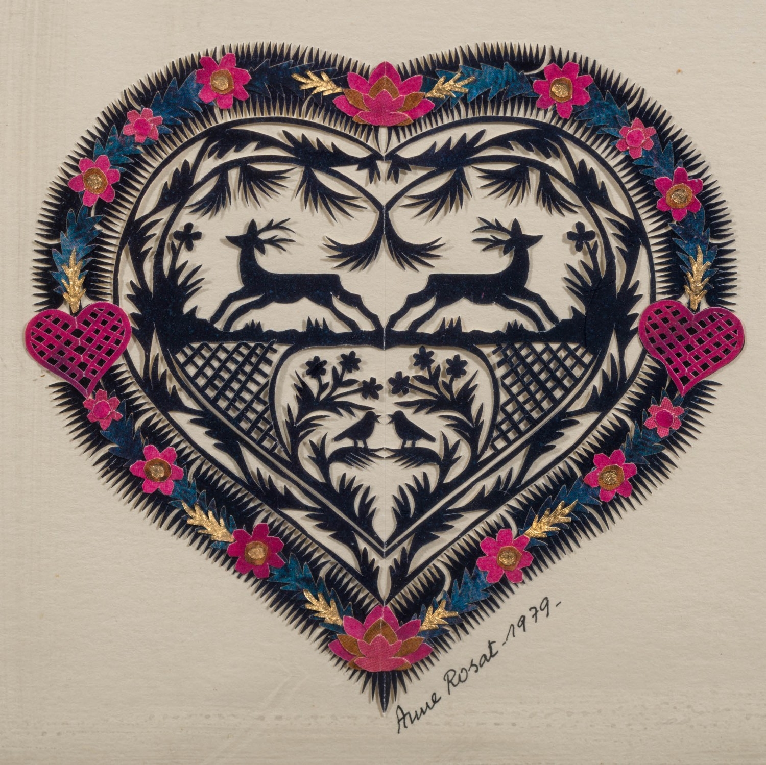Anne Rosat | Herz mit Hirschen (1979) | MutualArt