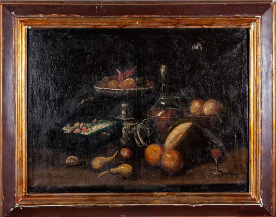 Spanish School, 19th Century | Bodegón con licor y frutas | MutualArt