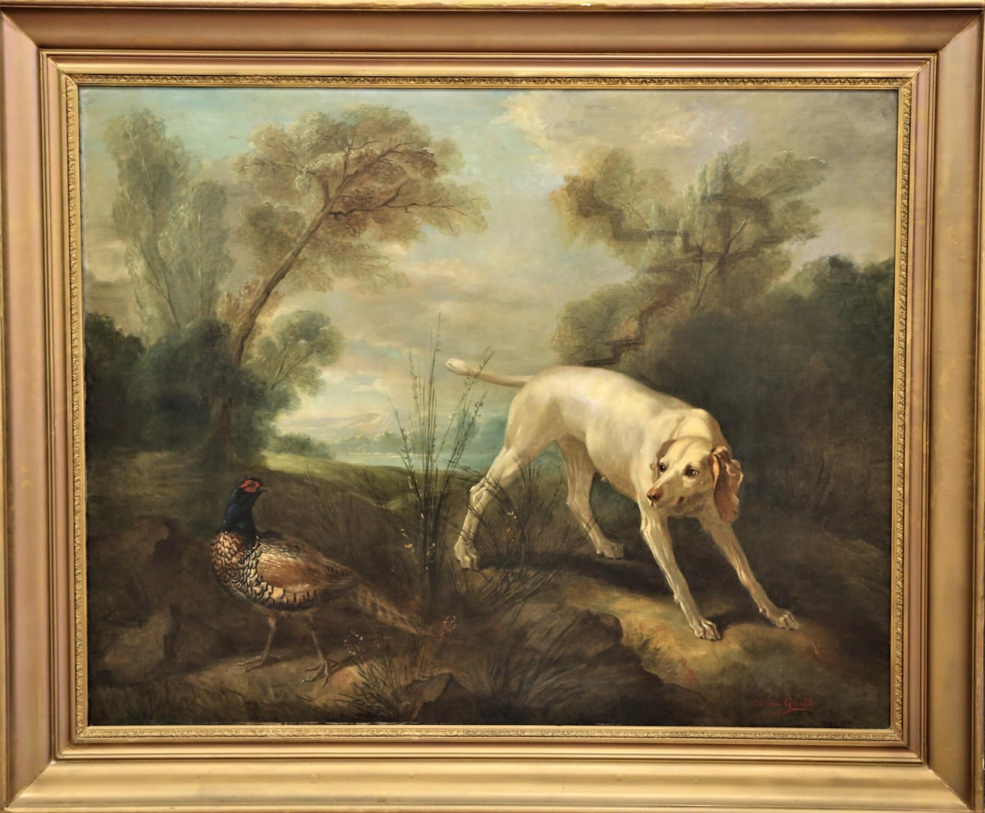 Jean-Baptiste Oudry | Blanche, chienne de Louis XV en arrêt devant un ...