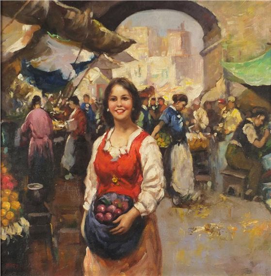 Giuseppe Pino | Market scene | MutualArt