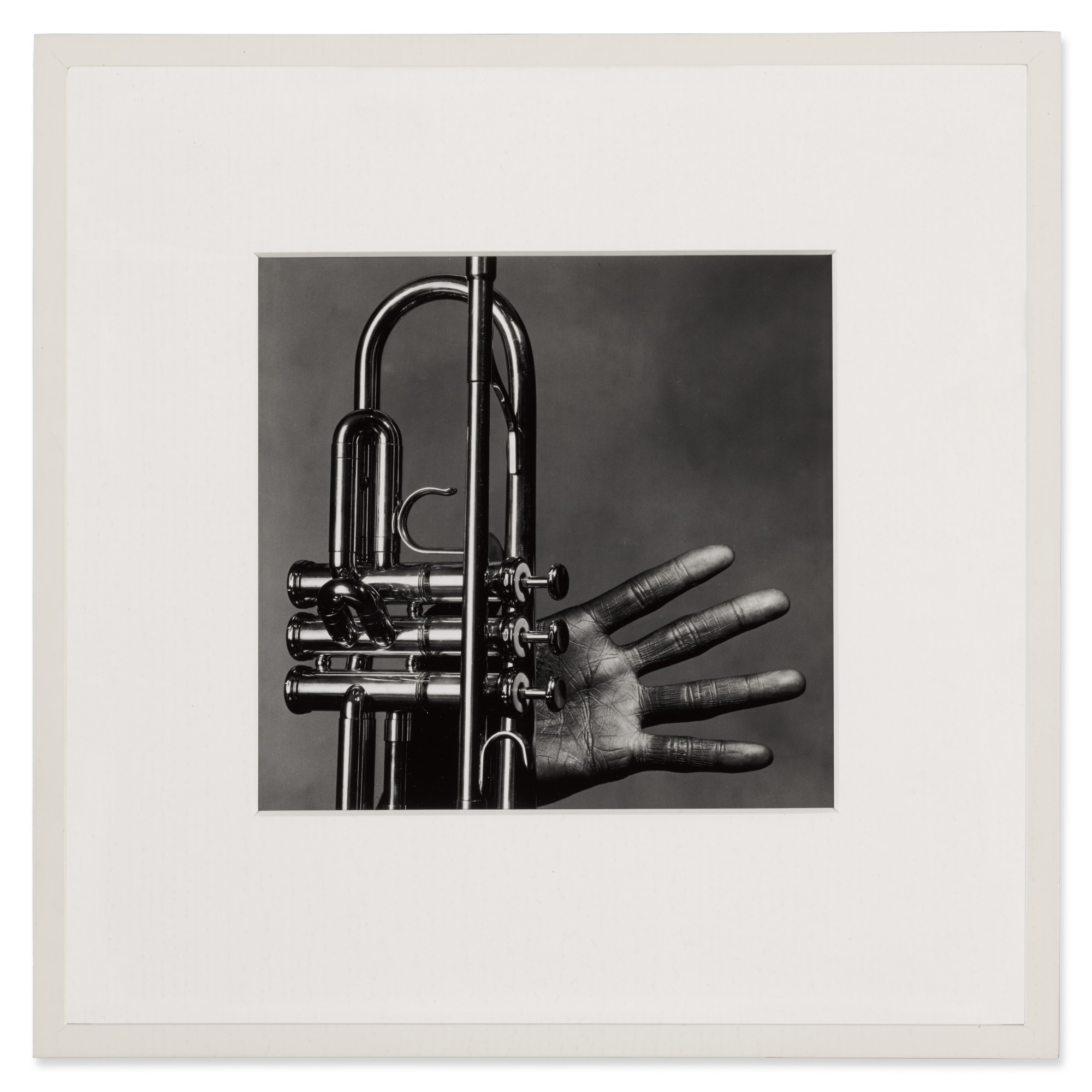 Irving Penn | 'Miles Davis, Hand and Trumpet, New York' | MutualArt