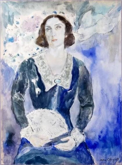 Marc Chagall | Bella in Green dress (Circa 1934) | MutualArt