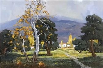 Douglas Shively | Shoreline with eucalyptus (1929) | MutualArt