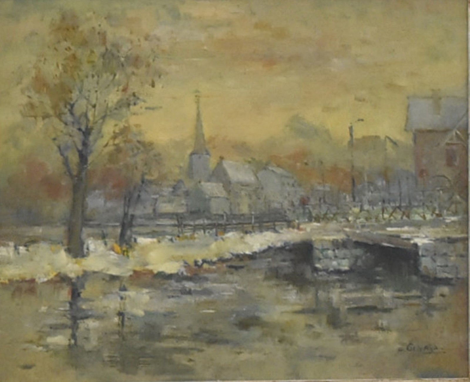 A. Gerard | Winterliche Dorfansicht | MutualArt