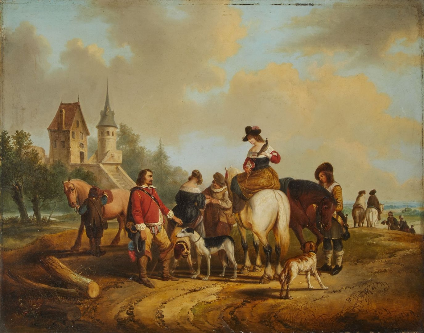 Joseph Jacobs | Departure for falcon hunting (1847) | MutualArt