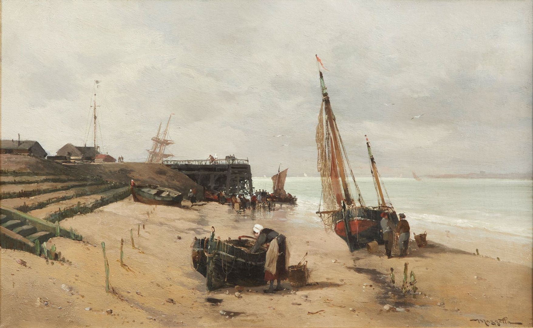 Jean Mazzella | Busy seaside | MutualArt