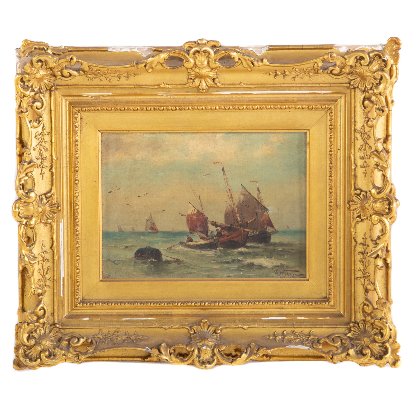 Theodor Weber | Boats Arriving at Shore | MutualArt