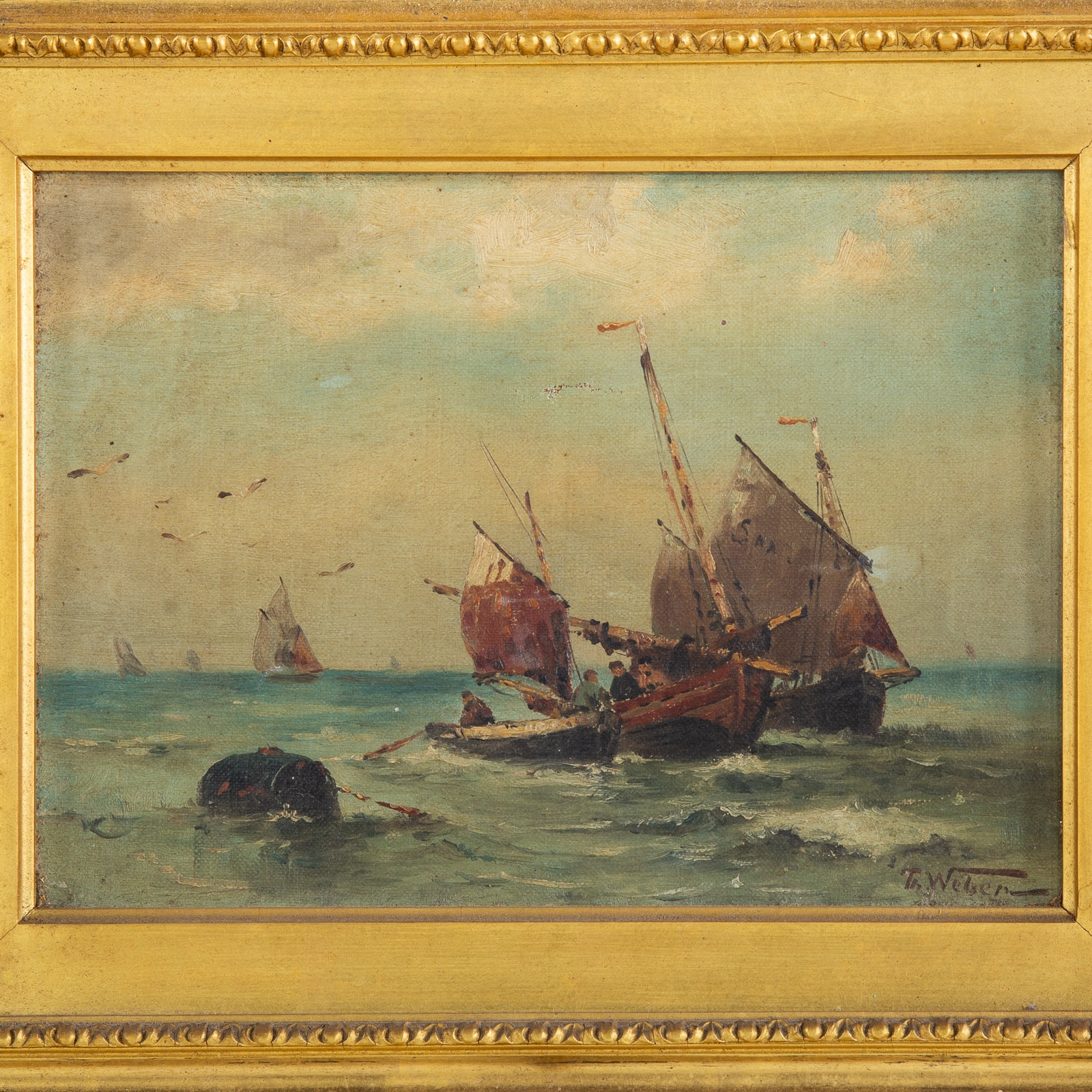Theodor Weber | Boats Arriving at Shore | MutualArt