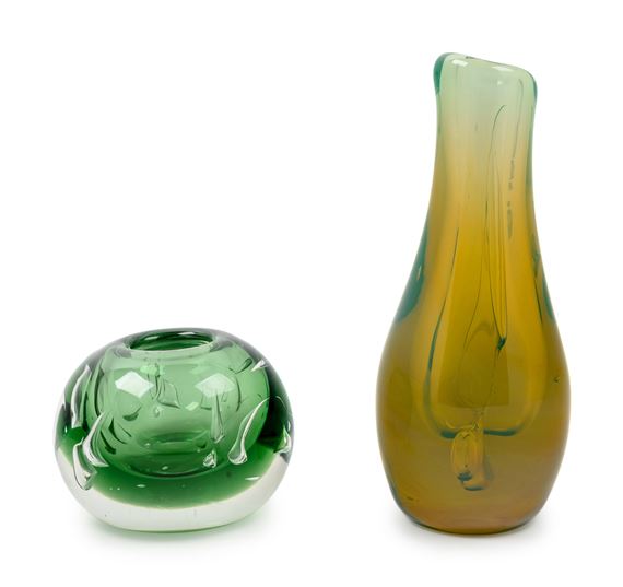 Dominick Labino | Two Paperweight Vases (1975) | MutualArt