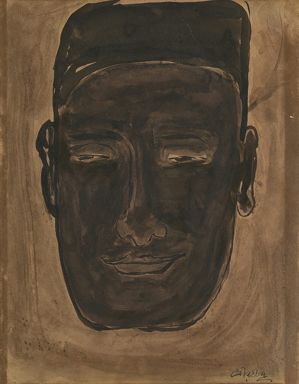 Rabindranath Tagore | Mukhush (Mask) (1900) | MutualArt