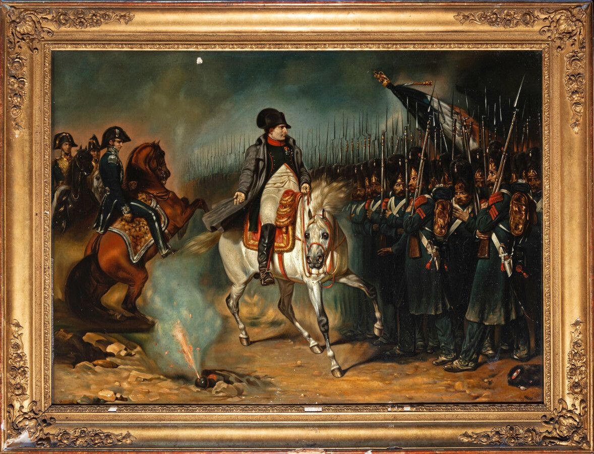 French School, 19th Century | Napoleon reviewing his guard | MutualArt