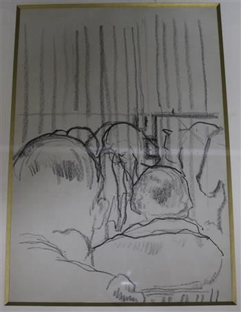 Clifford Hall | Audience and closed curtain | MutualArt
