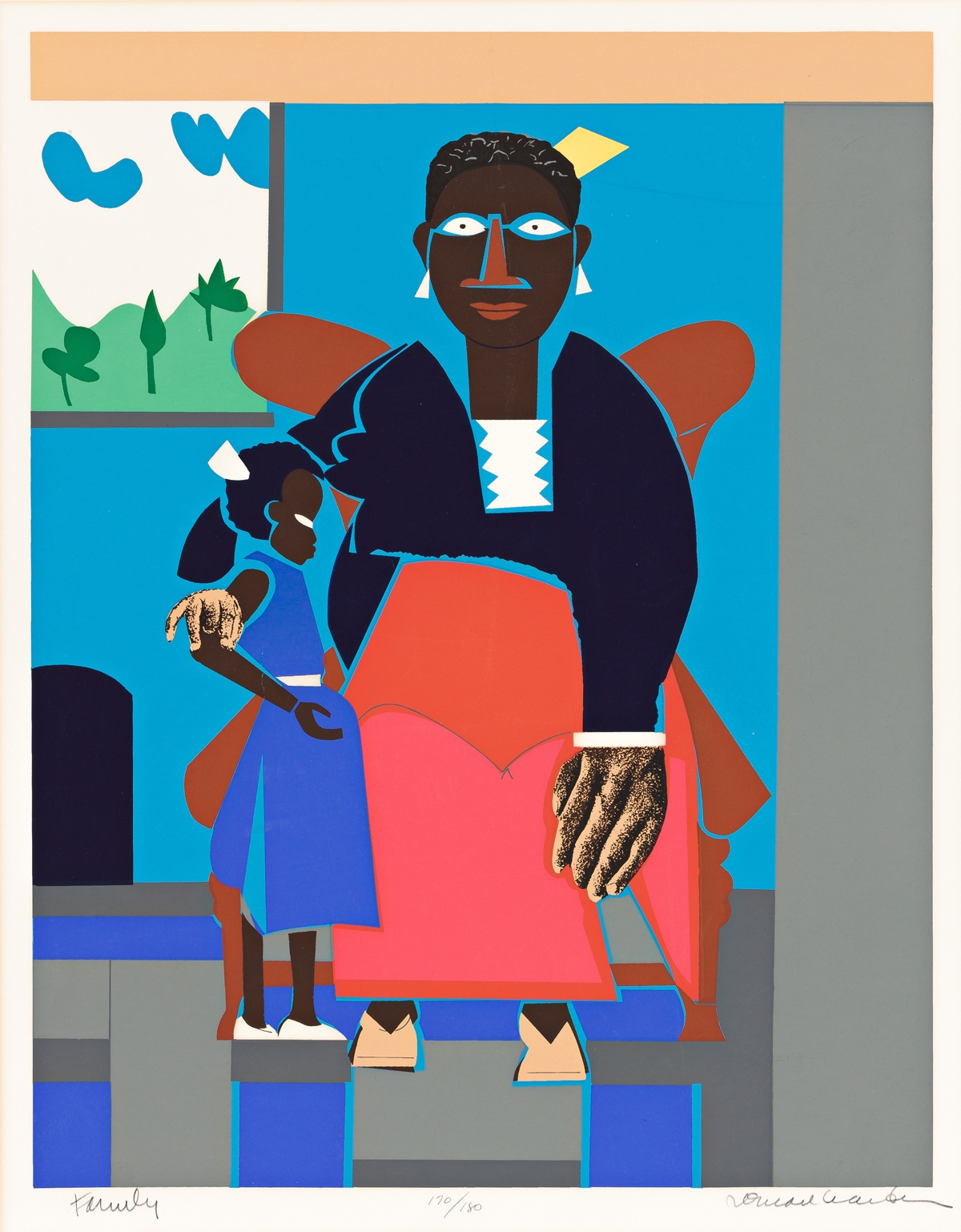 Romare Bearden | Family (Mother and Child) (1980) | MutualArt