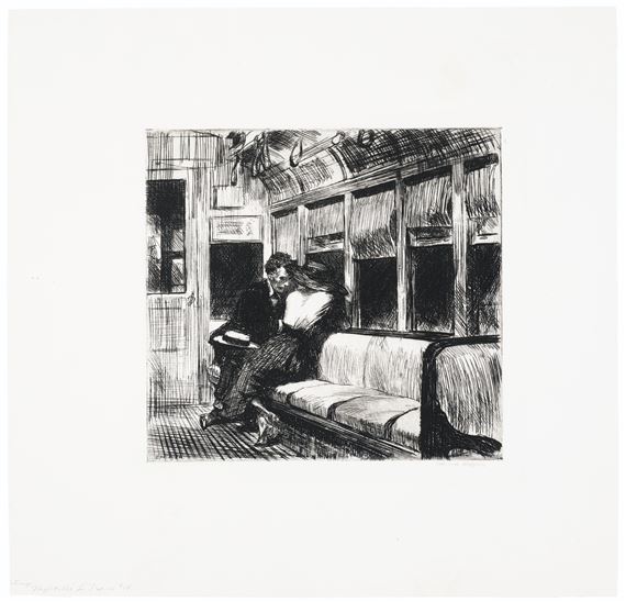 Edward Hopper | Night on the El Train (1918) | MutualArt