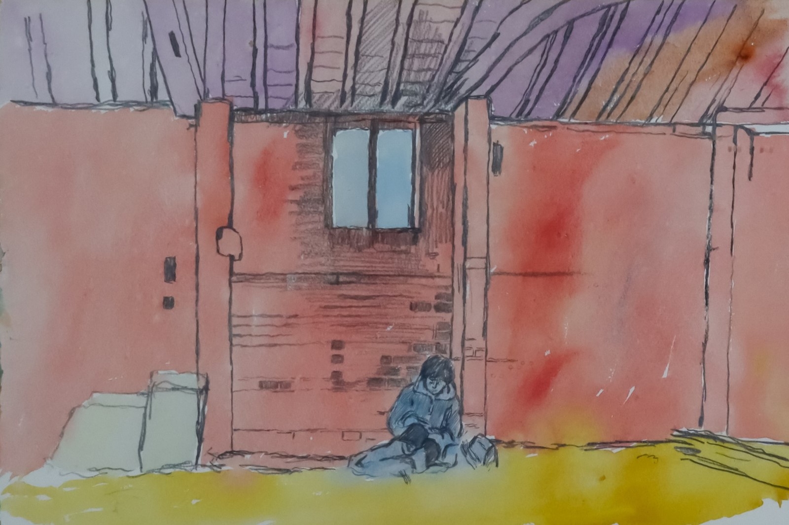 John Randall Bratby | Girl Reading a Letter in Hay Barn | MutualArt