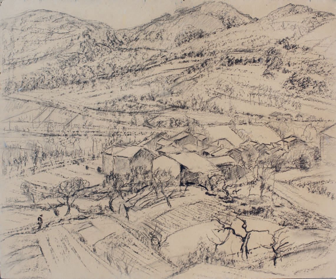 Charreton Victor | Hamlet in a hilly landscape | MutualArt