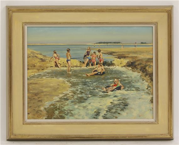 Leech Raymond | Children playing on a beach | MutualArt