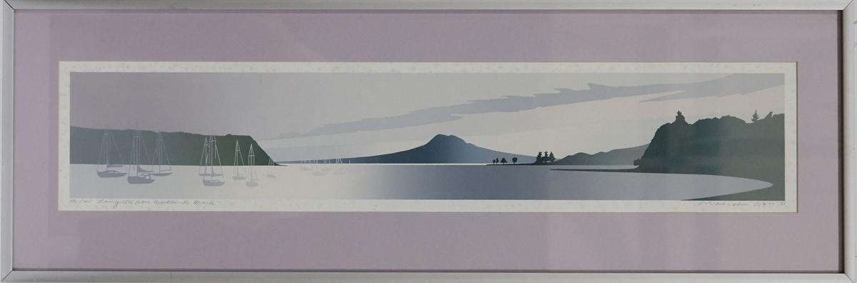 Malcolm Warr | Rangitoto from Bucklands Beach (1983) | MutualArt