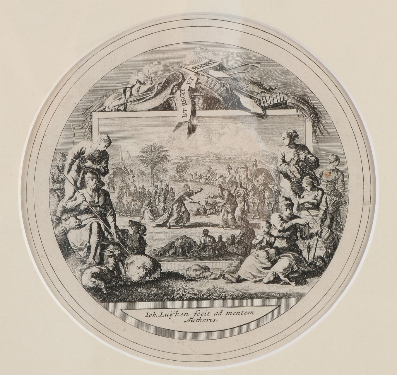 Jan Luyken | Oosterse voorstelling met kamelen en figuren | MutualArt