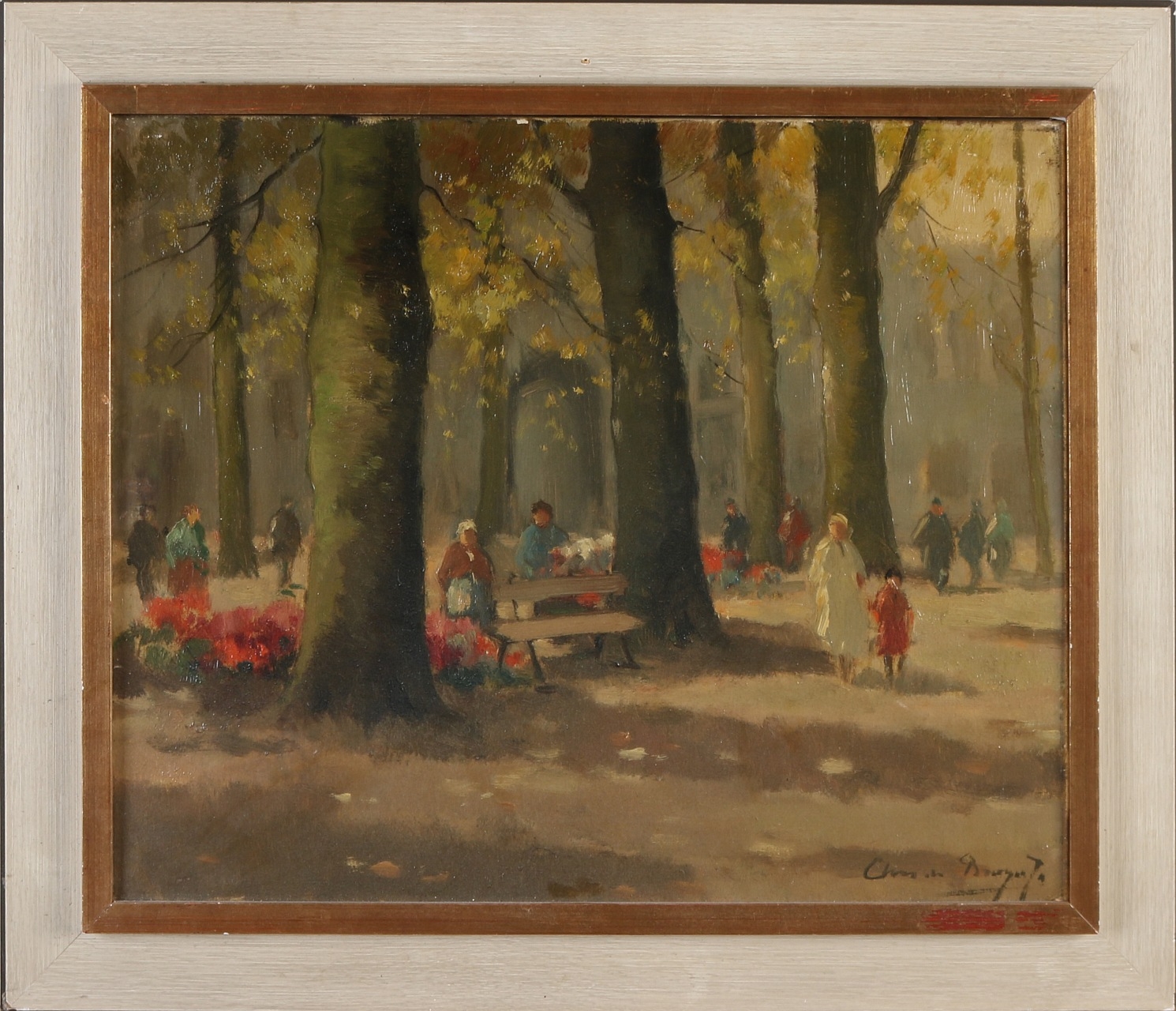 Chris de Bruyn Jr. | Parkgezicht met figuren | MutualArt