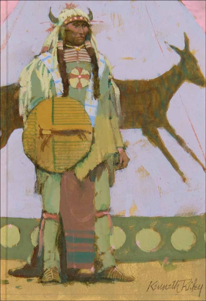 Kenneth Riley | Apache man and white horse (1992) | MutualArt