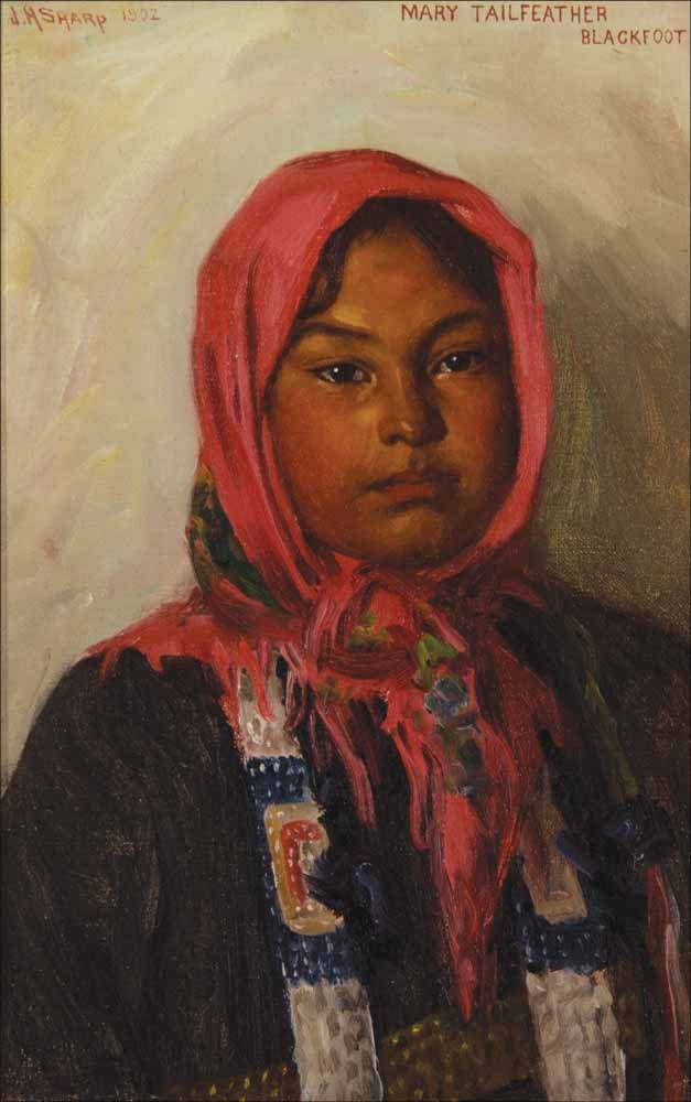 Joseph Henry Sharp | Mourning Eagle, Blackfeet Chief, Montana (1904 ...