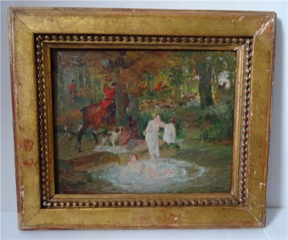 Alphonse Gaudefroy | Bathers surprised by a hunter, | MutualArt